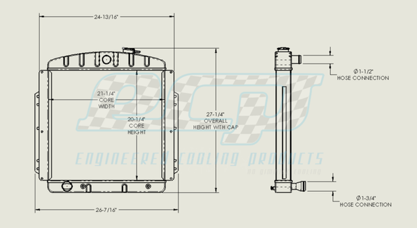 1953 - 1956 Ford F100 F150 Truck HD Aluminum Radiator - DS Inlet - Dua ...