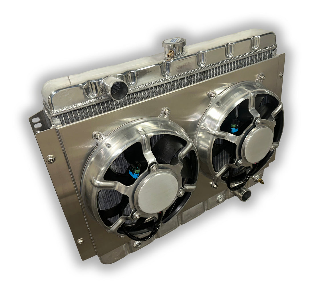 1966 - 1967 ECP Chevelle Small Block Aluminum Radiator - Dual 11" 3200 ...