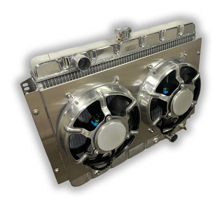 1966 - 1967 ECP Chevelle Small Block Aluminum Radiator - Dual 11" 3200 ...