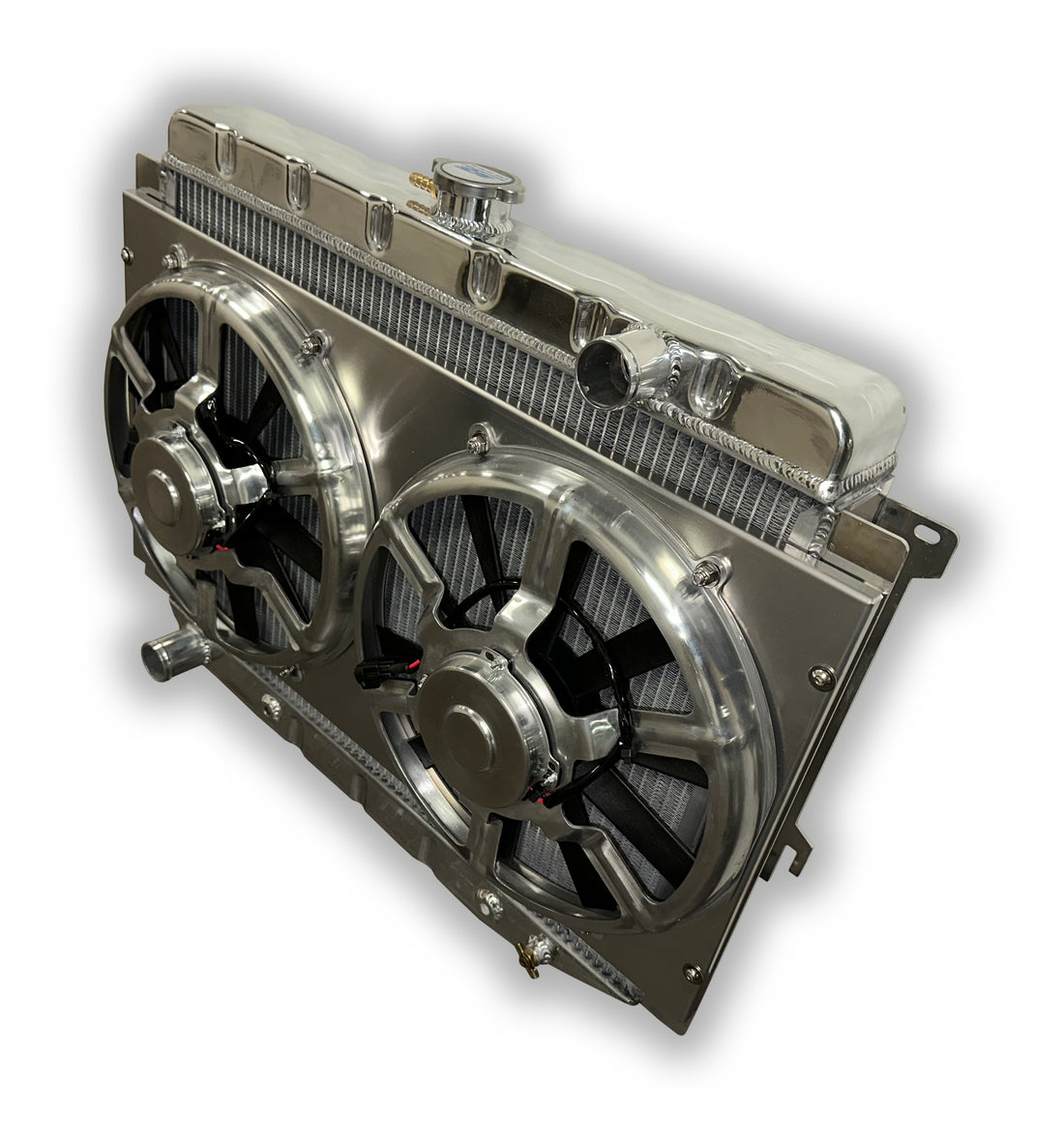 ECP 26" Aluminum Big Block Mopar Radiator - Dual 13" 3600 CFM Fans - M ...