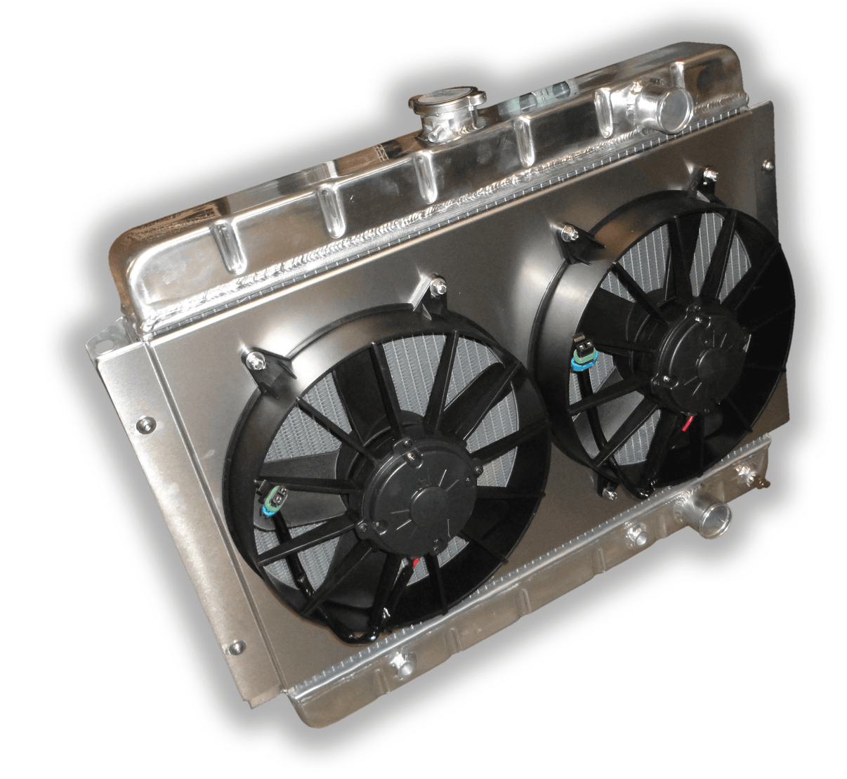 1964 - 1965 ECP Chevelle El Camino SBC Aluminum Radiator - Dual Fans 3 ...